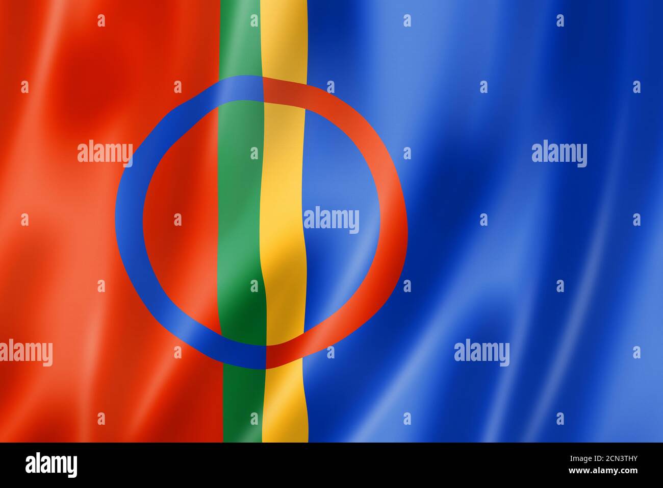 Sami ethnic flag, Lapland Stock Photo - Alamy