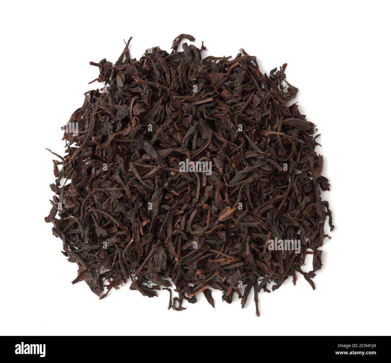 dry black long leaf tea, top view, ingredients for a hot drink Stock ...
