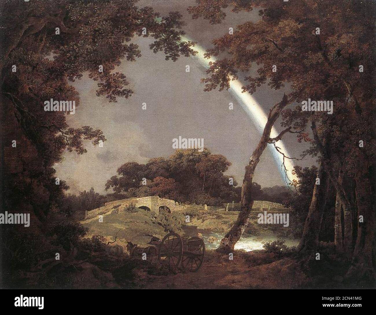 Joseph Wright Landscape with Rainbow Stock Photo - Alamy