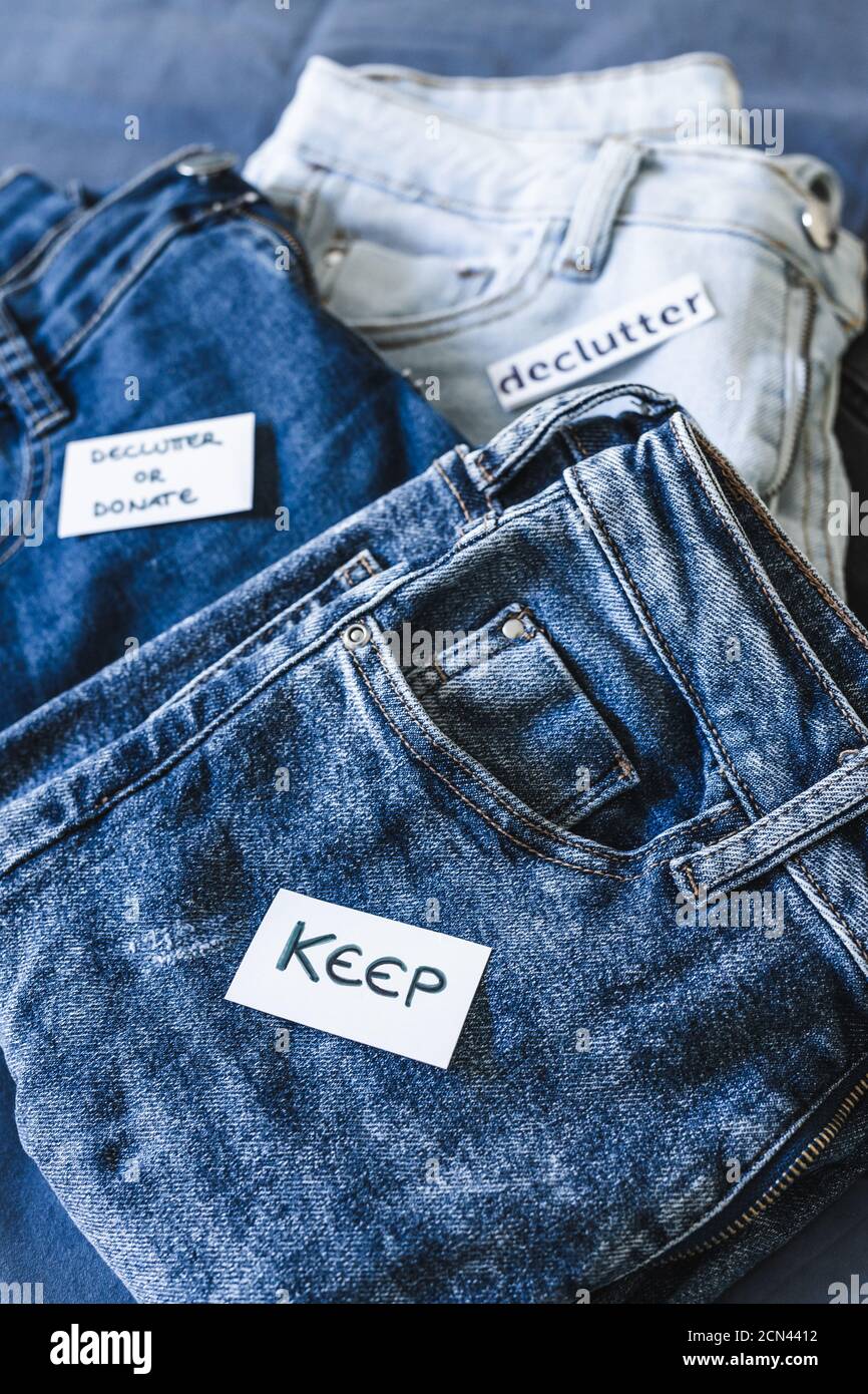 tidying up and organizing your wardrobe, Keep vs Declutter label on ...