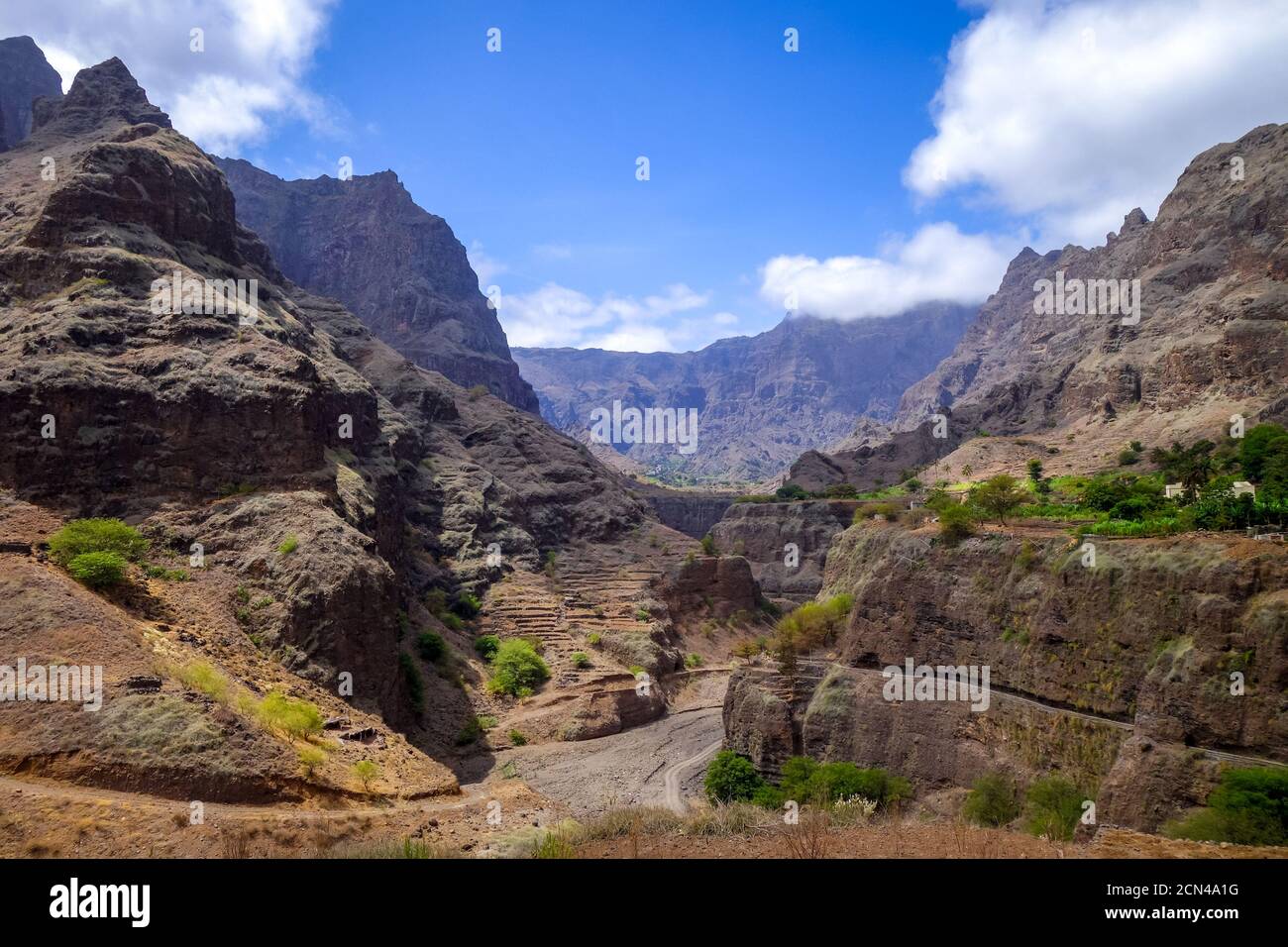 Mountains in background santo antao cape cabo verde hi-res stock ...