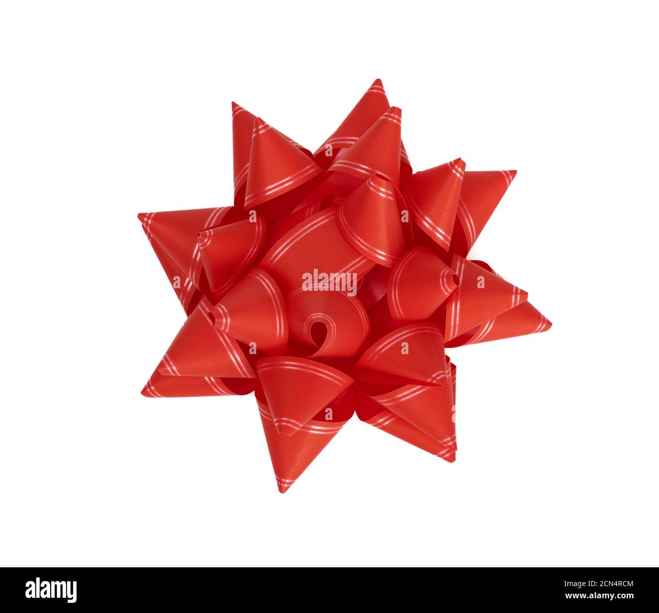 red bow from red decorative paper isolated on white background ...