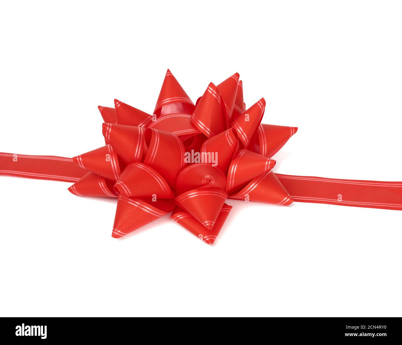 red bow from red decorative paper isolated on white background ...