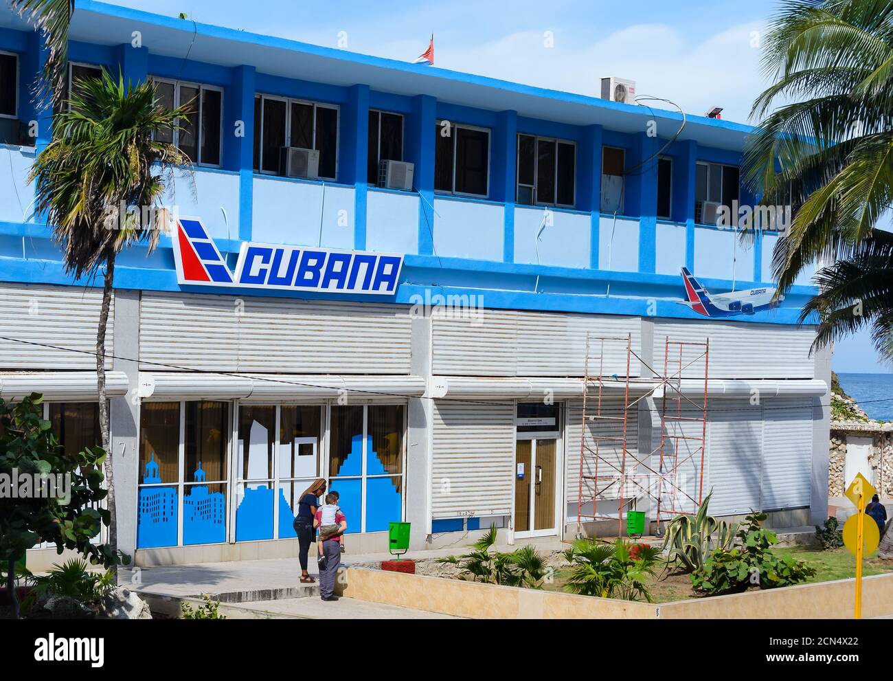 Cubana Airlines building in Havana, Cuba. Sales office of Cubana de ...