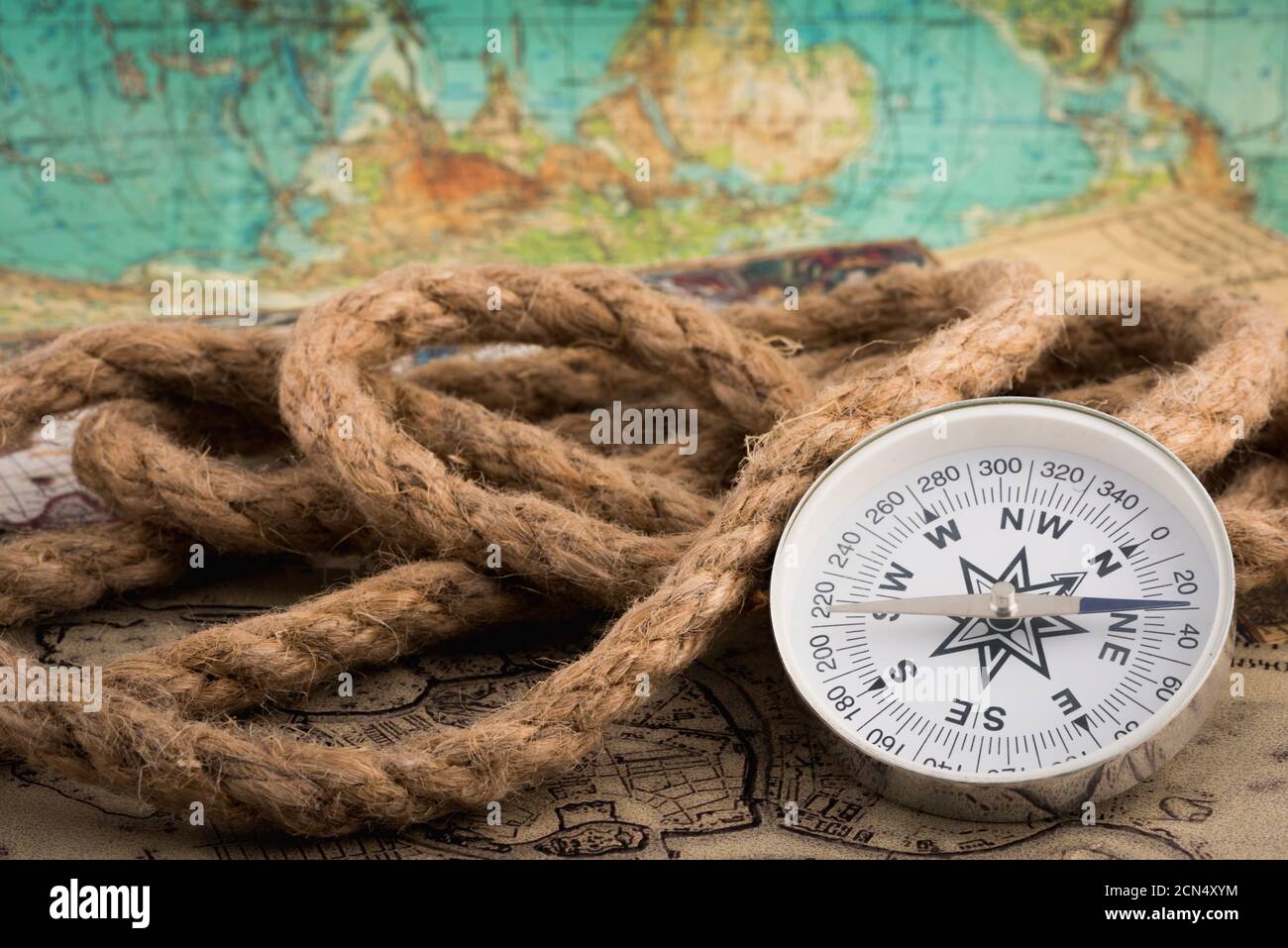old map with compass Stock Photo - Alamy