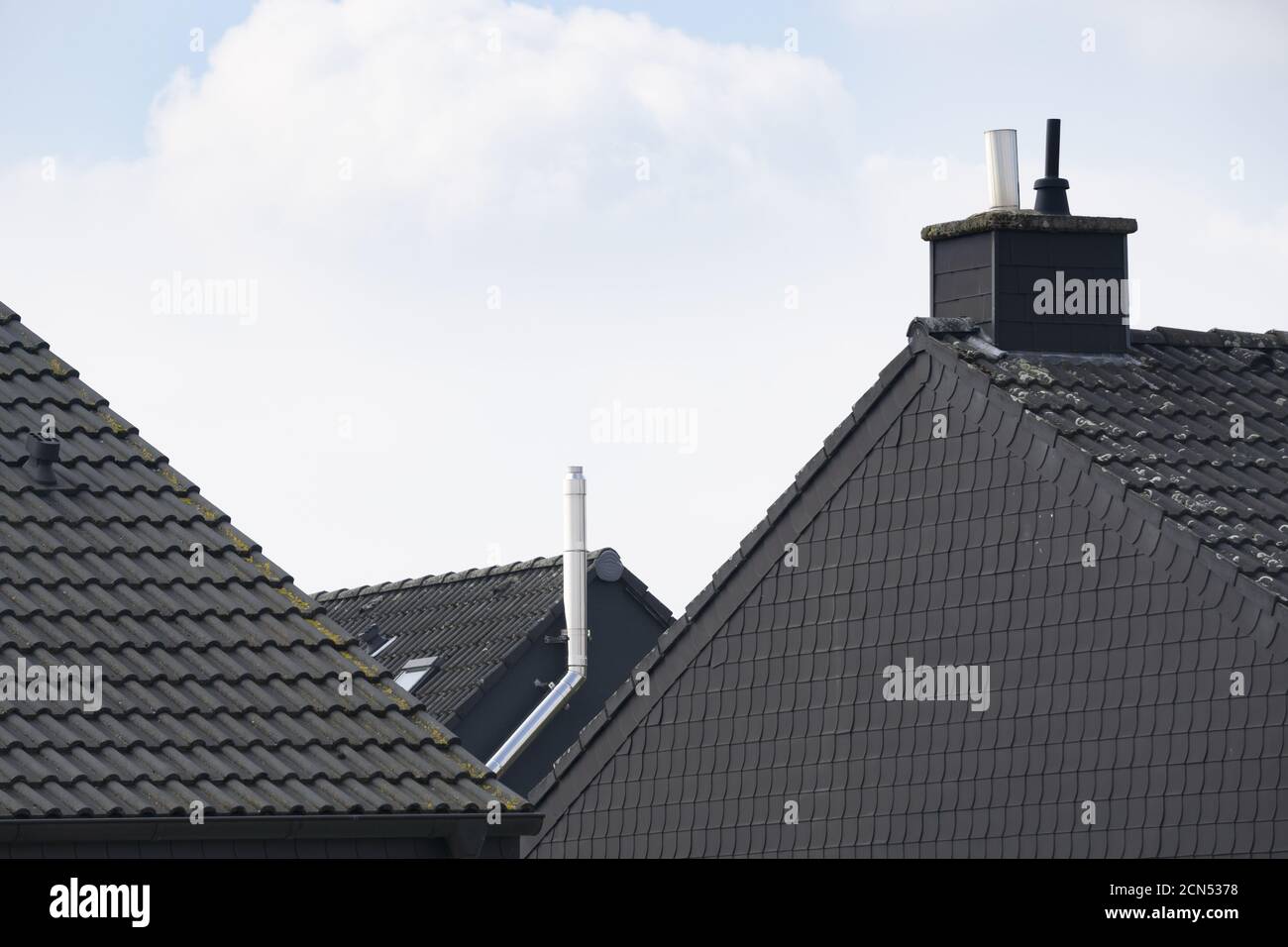 Chimney stack on house roof hi-res stock photography and images - Alamy
