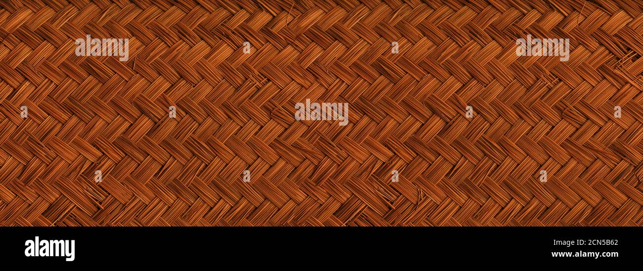 Woven bamboo mat texture banner Stock Photo - Alamy