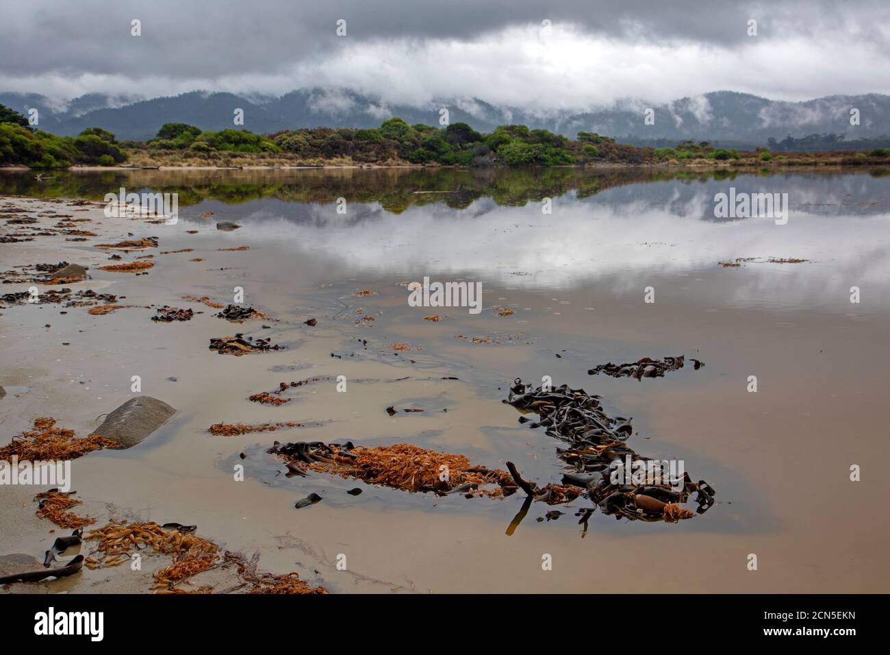 Henderson Lagoon at Falmouth on the east coast of Tasmania Stock Photo ...