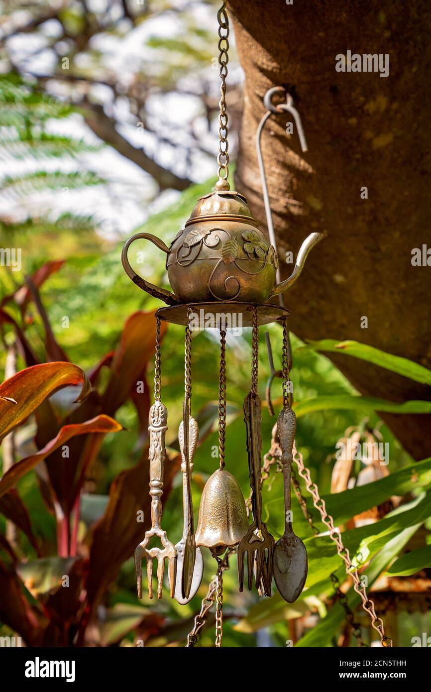 Copper wind chimes hi-res stock photography and images - Alamy