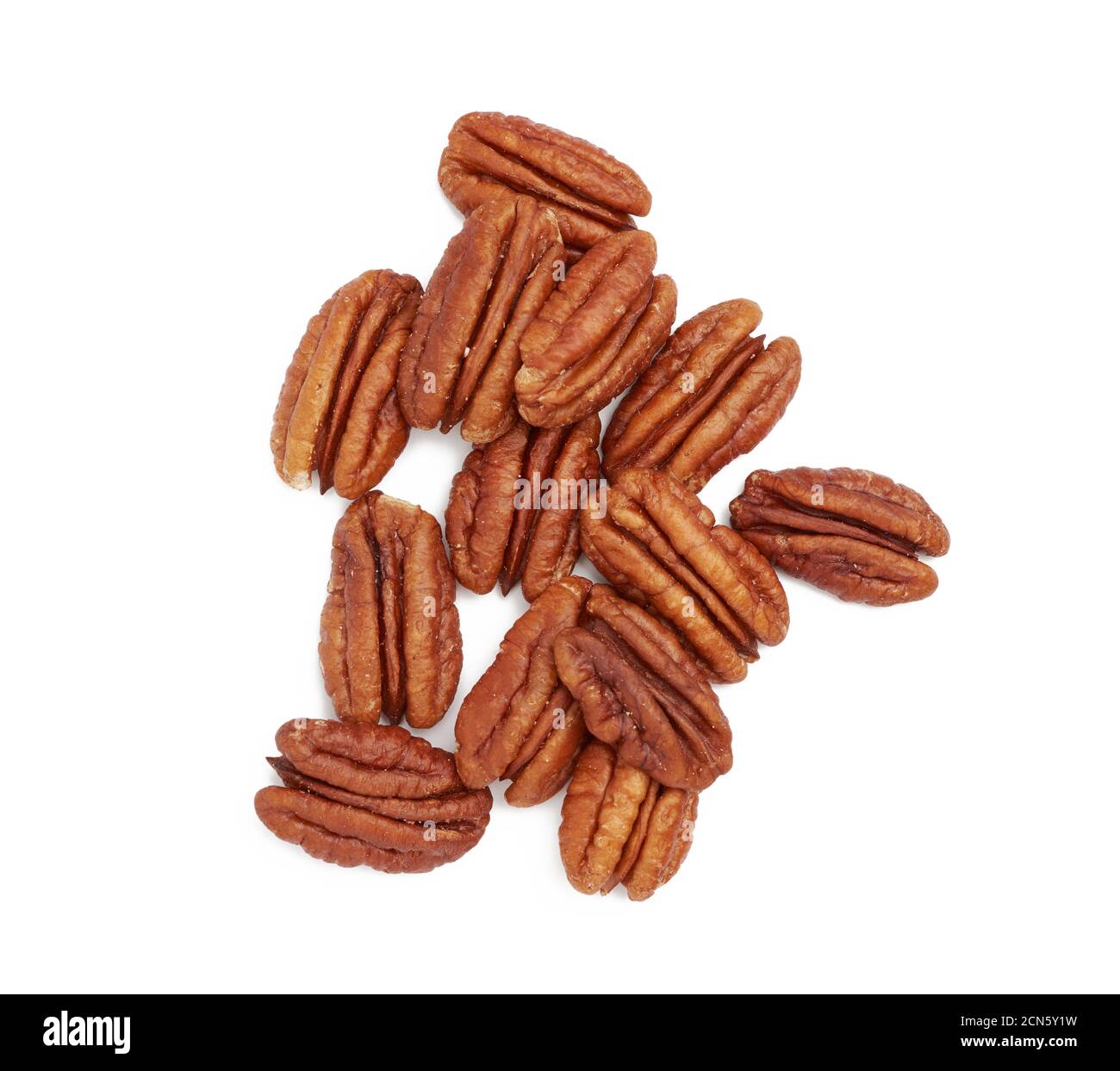 heap of peeled pecans isolated on a white background Stock Photo - Alamy
