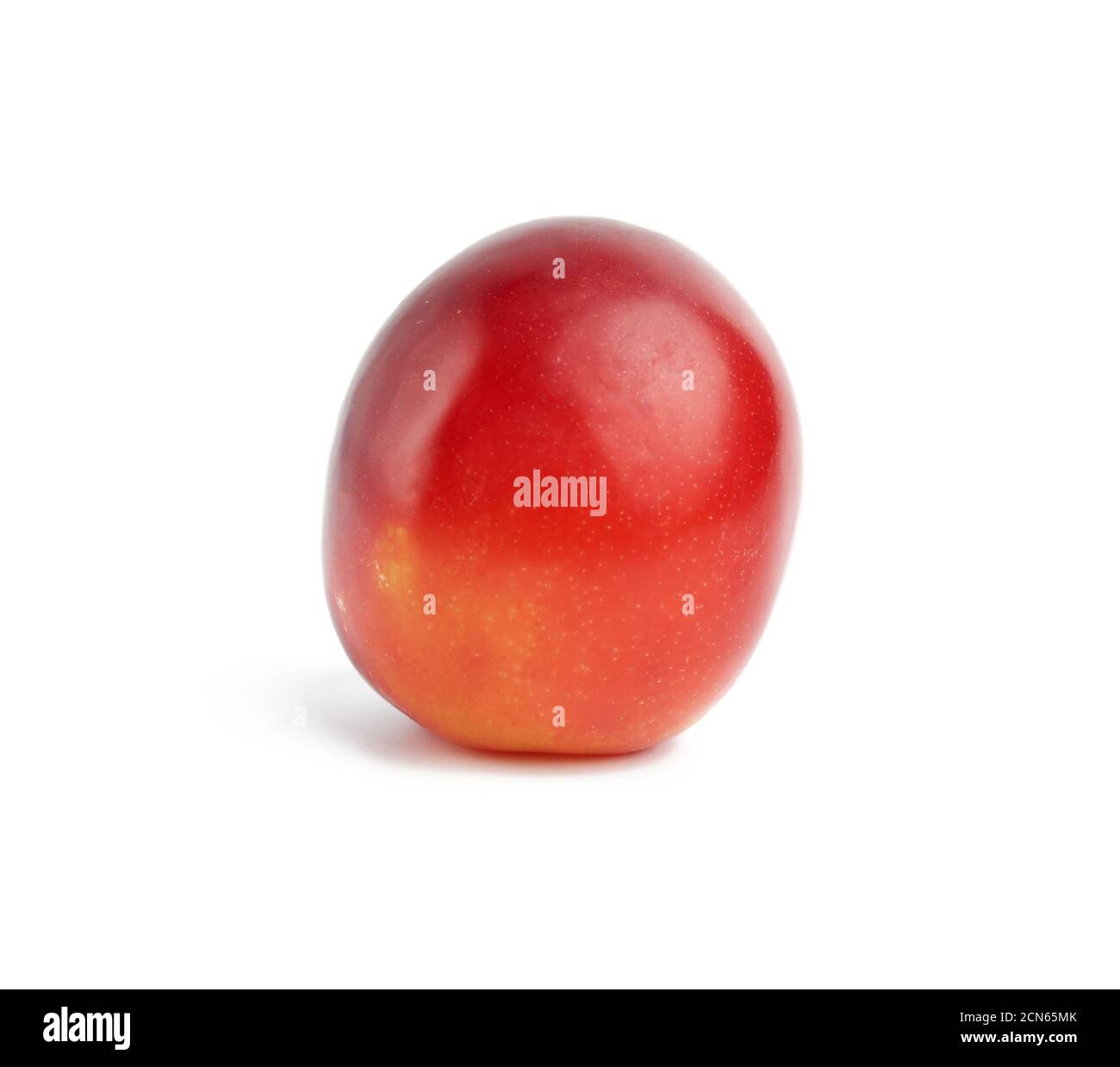 ripe red whole plum isolated on white background Stock Photo - Alamy
