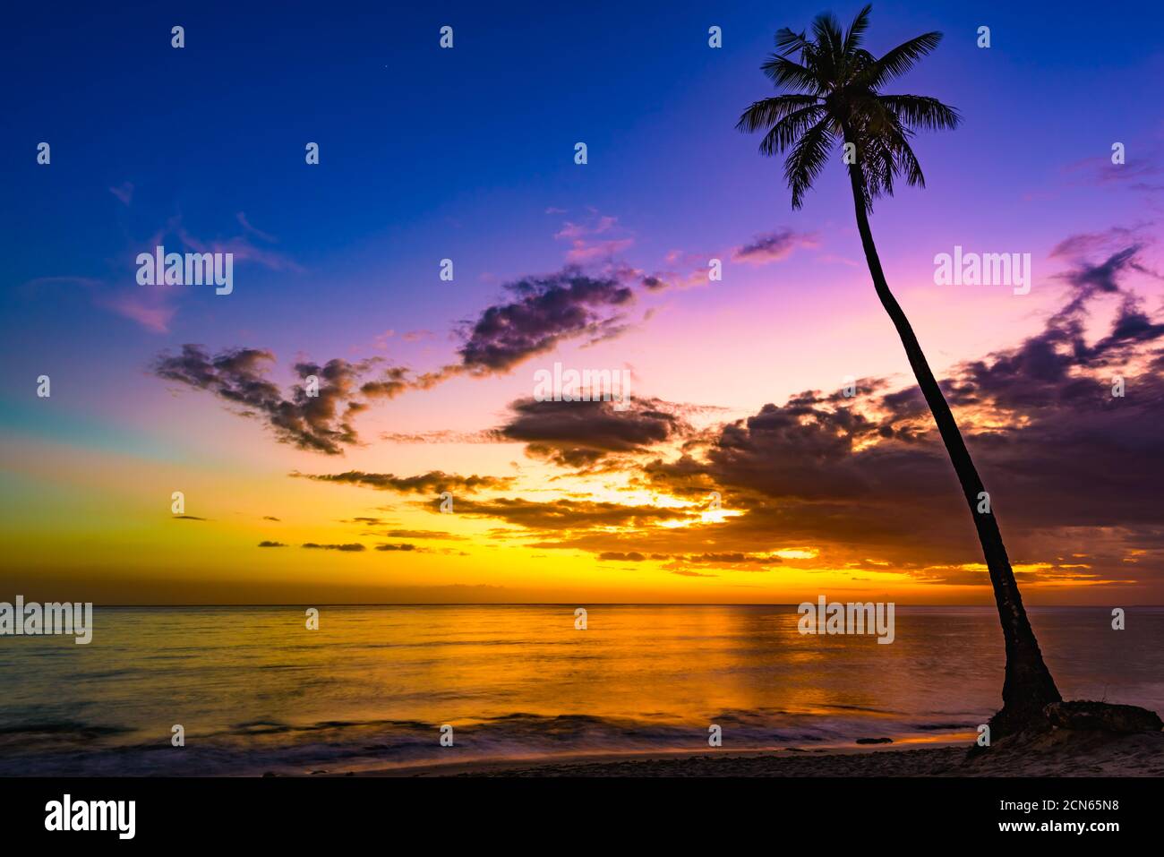 beautiful sunset of the caribbean Stock Photo - Alamy