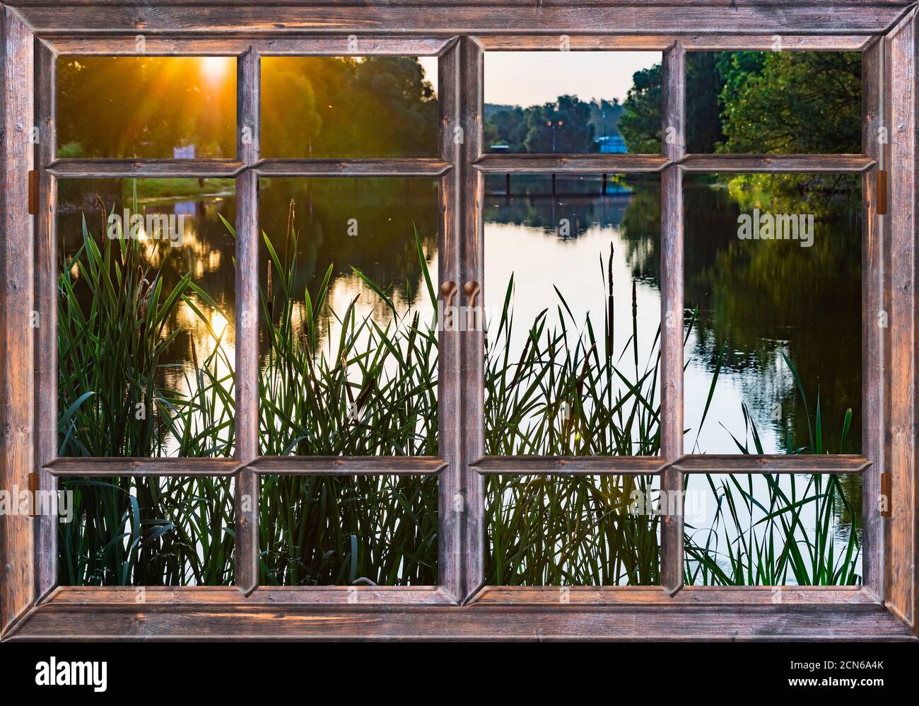 colorful sunrise view from the window Stock Photo - Alamy