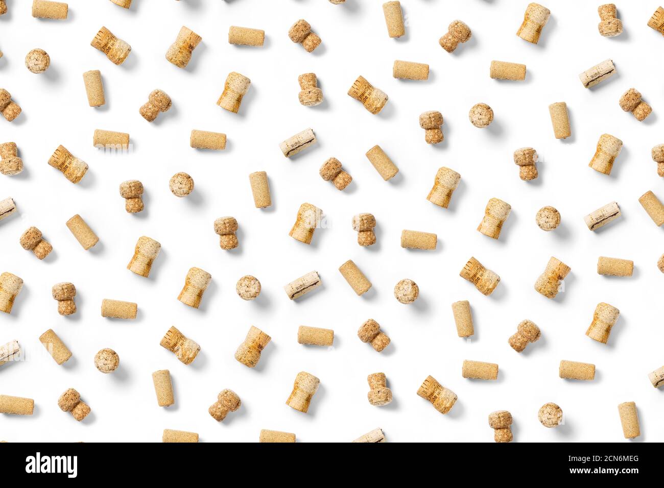 wine corks background on a white backlit background. wine background ...