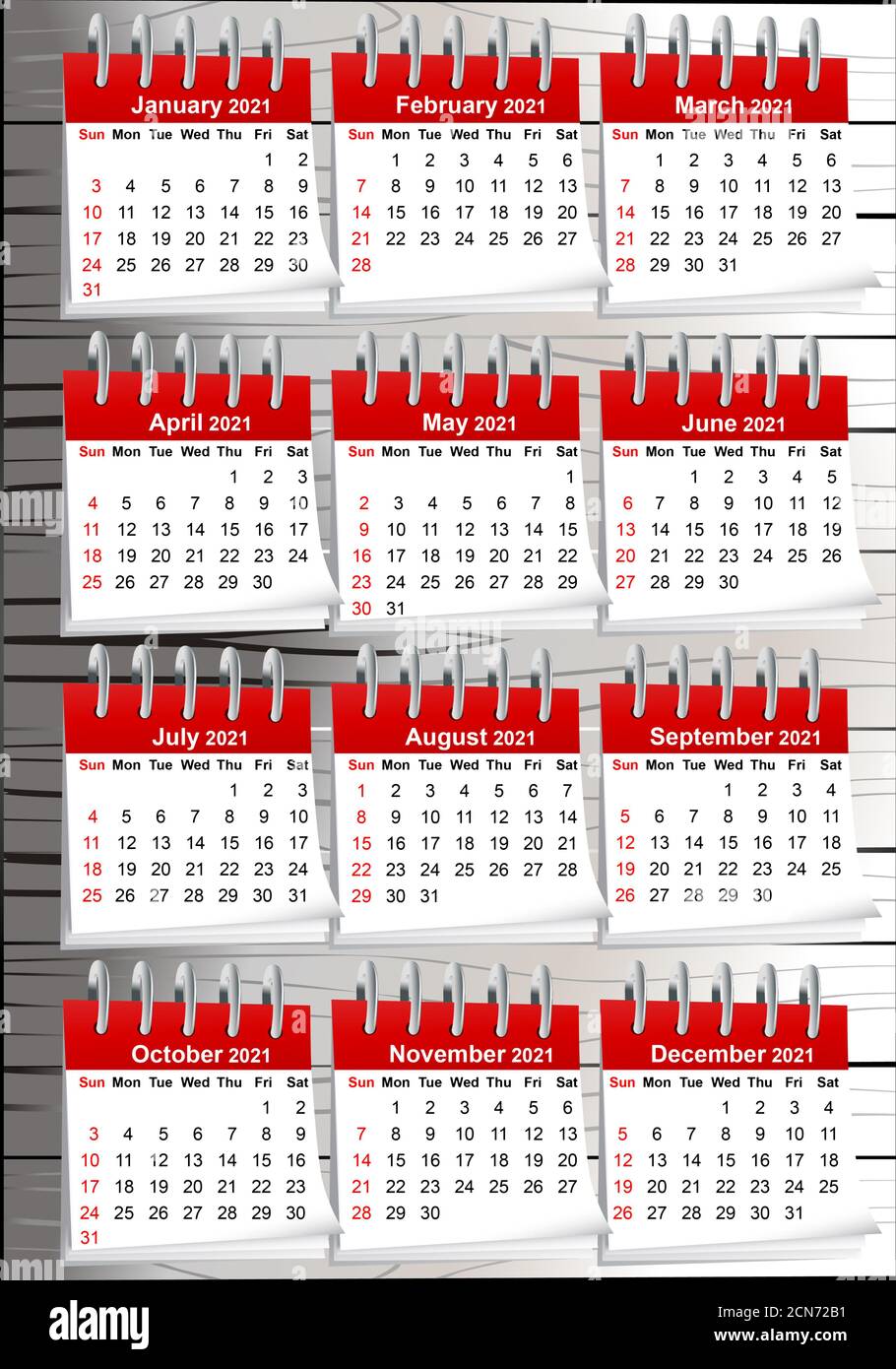 illustration of a calendar red theme designed on isolated white ...