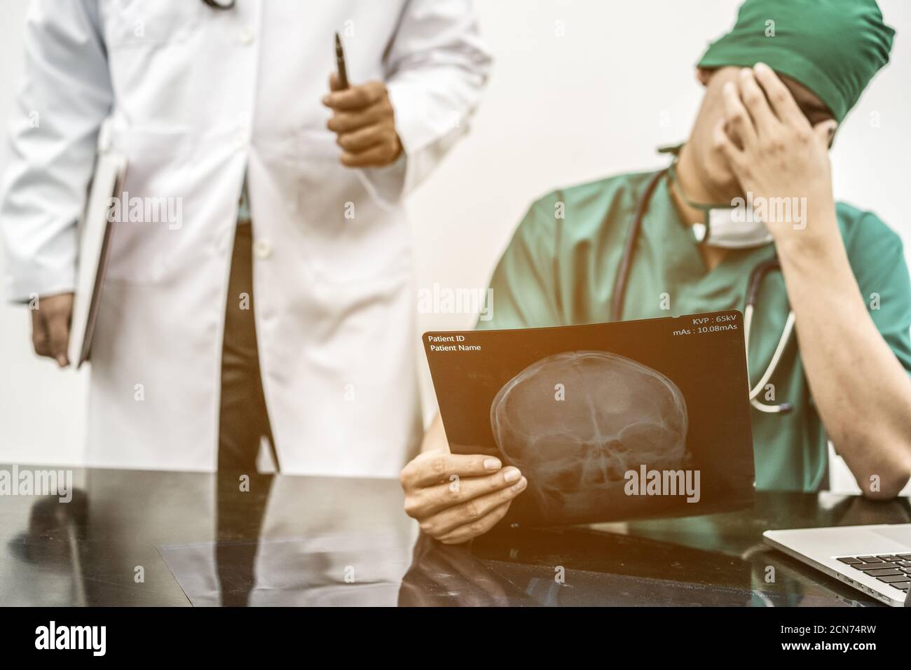 Medical Failure Concept - Surgical doctor covering his face with hand ...