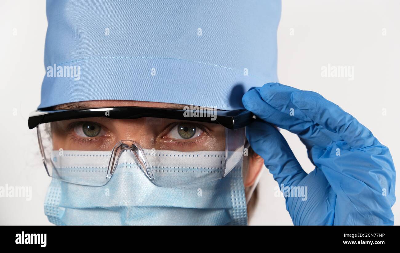 Female medic in blue uniform hi-res stock photography and images - Alamy