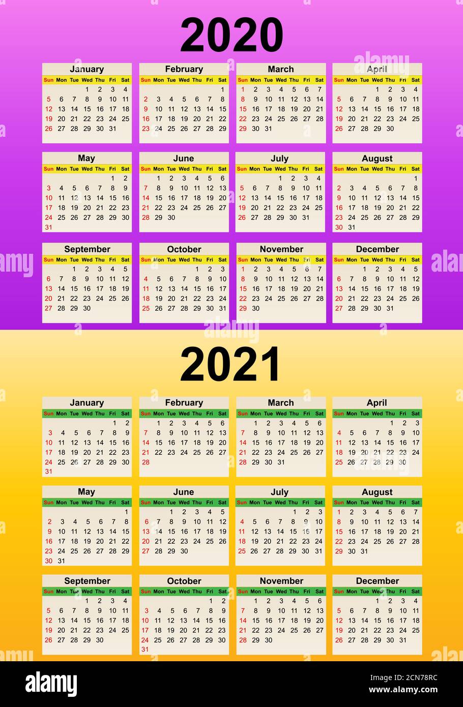 illustration of a simple calendar extremely carefully designed start ...