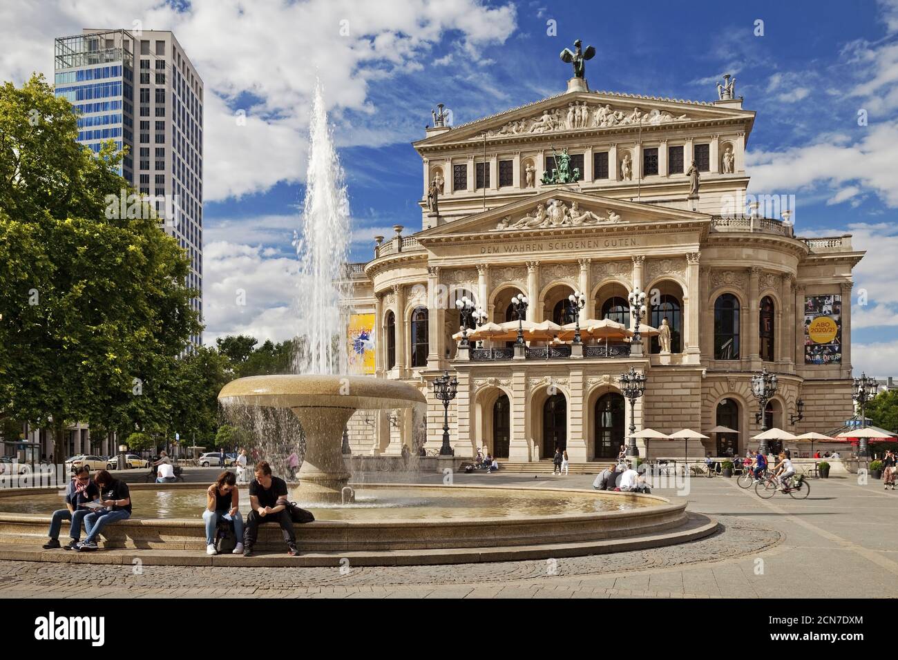 Opera square with opera tower, Alte Schalenbrunnen, artist Richard ...