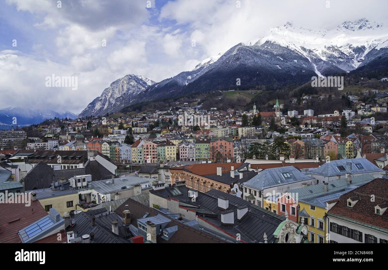 Aerial view of Innsbruck. Austria Stock Photo - Alamy