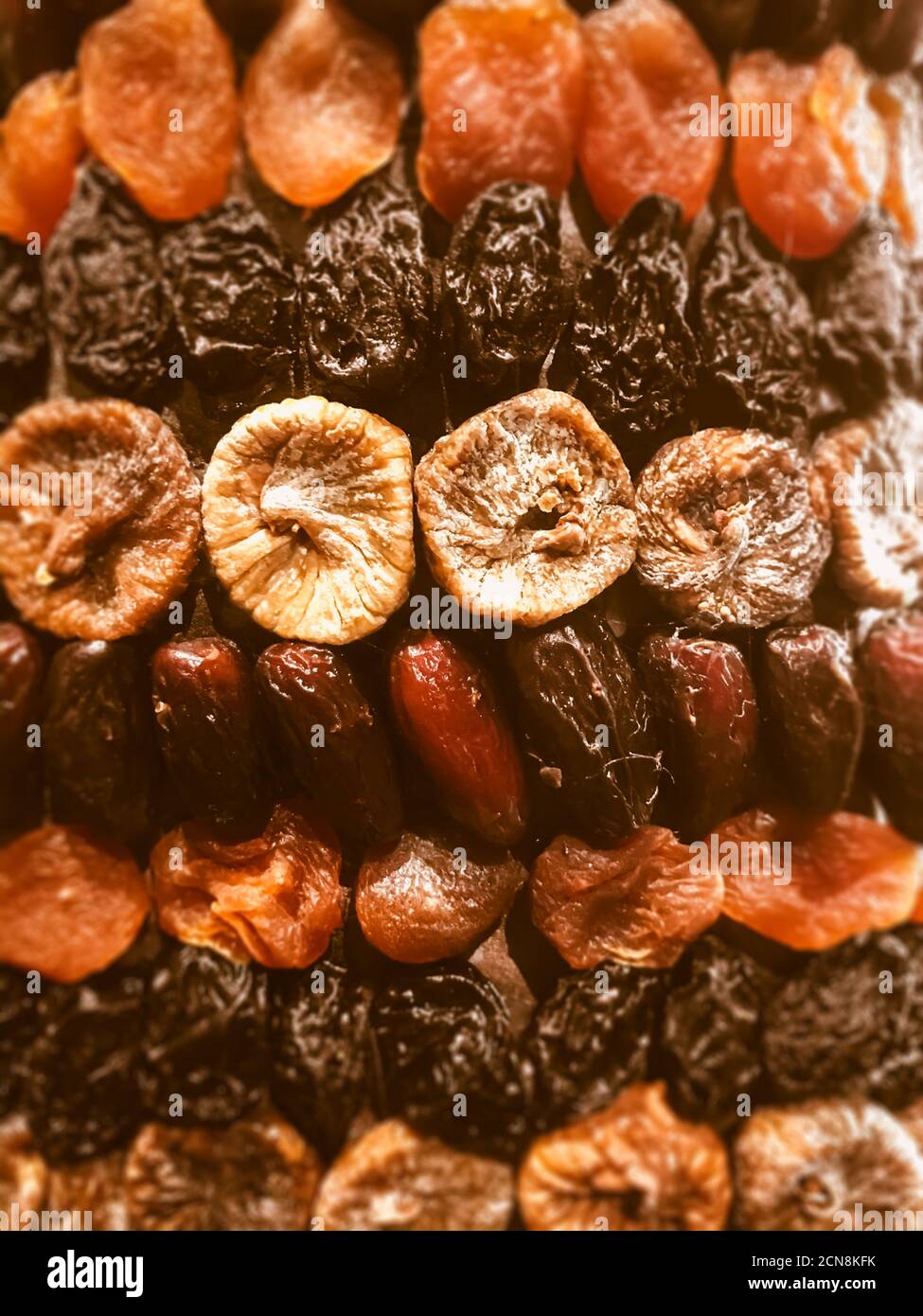 Organic dried fruits background Stock Photo - Alamy