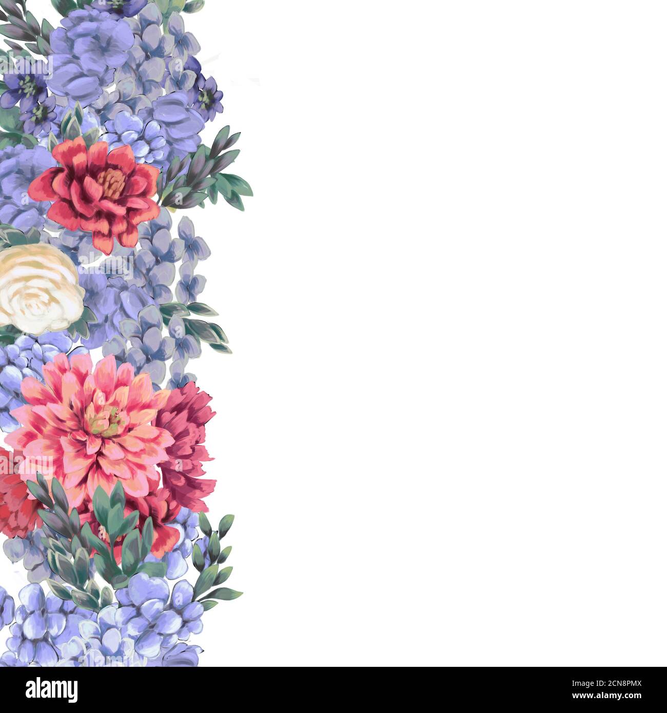 Floral border for design save the date cards, invitations, posters ...