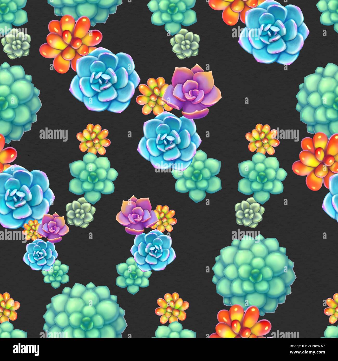 Seamless pattern with succulents. Beautiful floral print Stock Photo ...