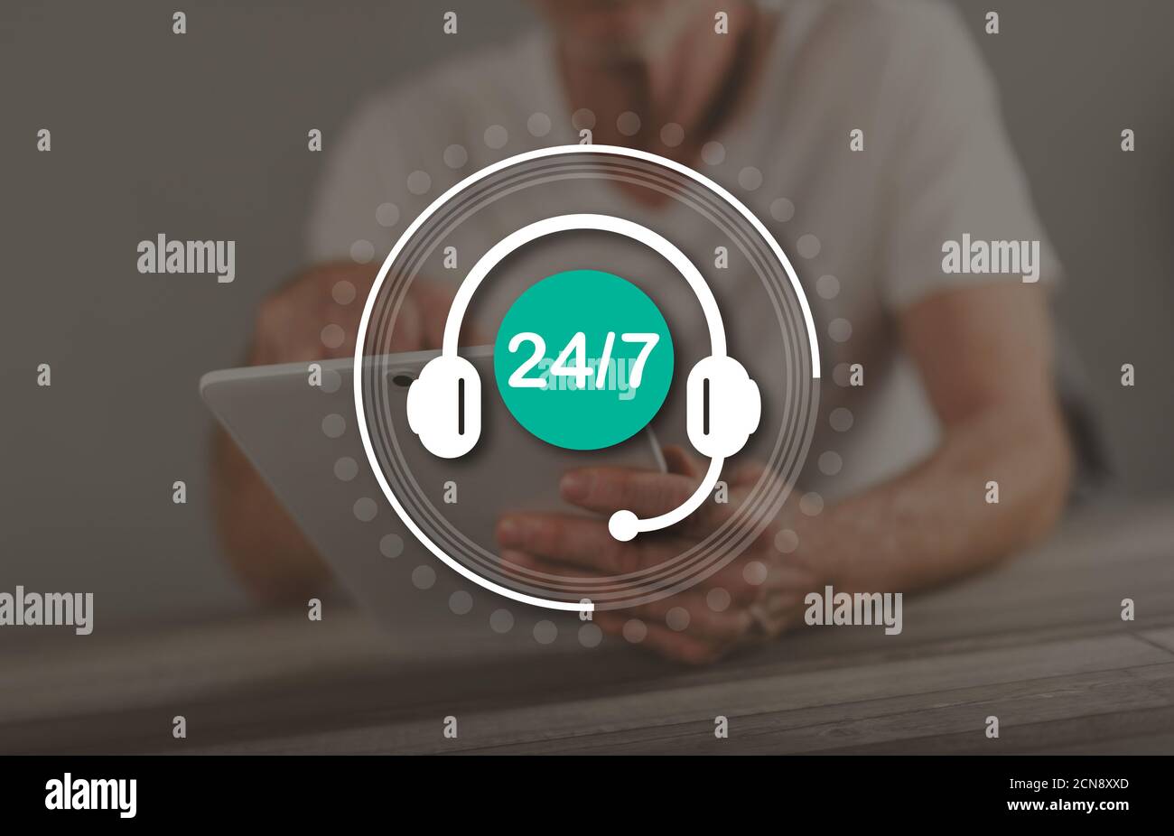 Support concept illustrated by a picture on background Stock Photo - Alamy