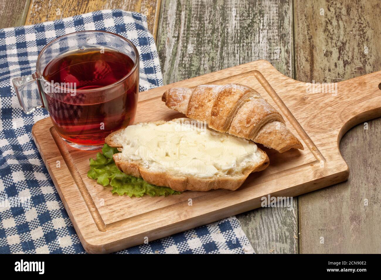 Tea, Bread And Butter Stock Photo - Alamy