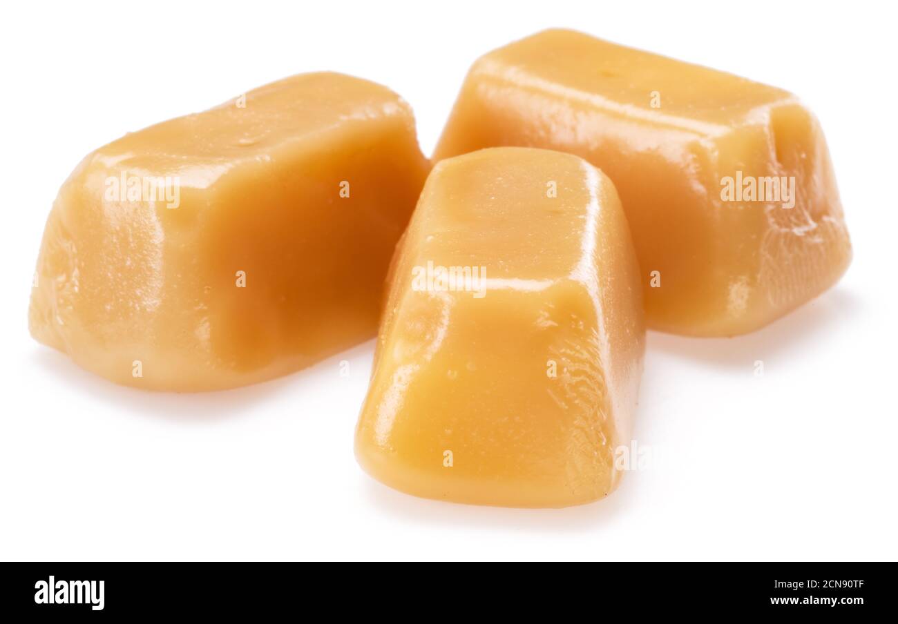 Toffee or candy caramel sweets isolated on white background Stock Photo ...