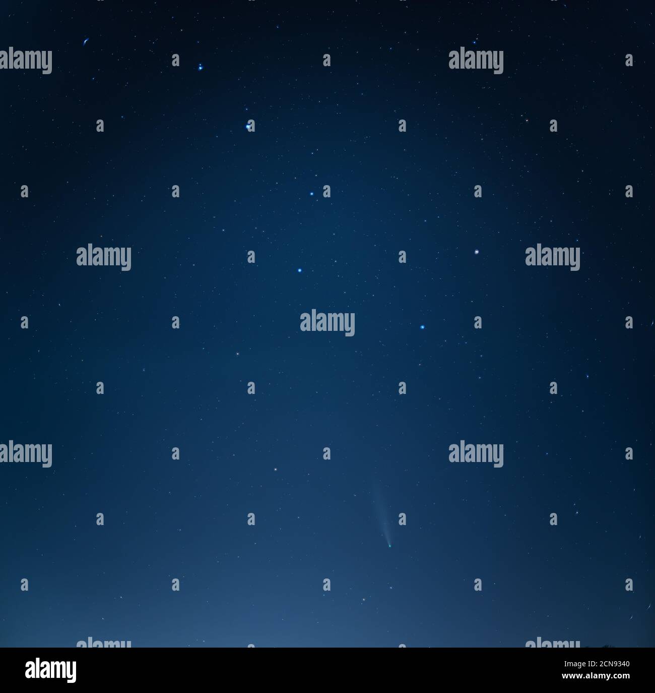 Comet NEOWISE, C / 2020 F3 comet (NEOWISE). Retrograde comet with a ...