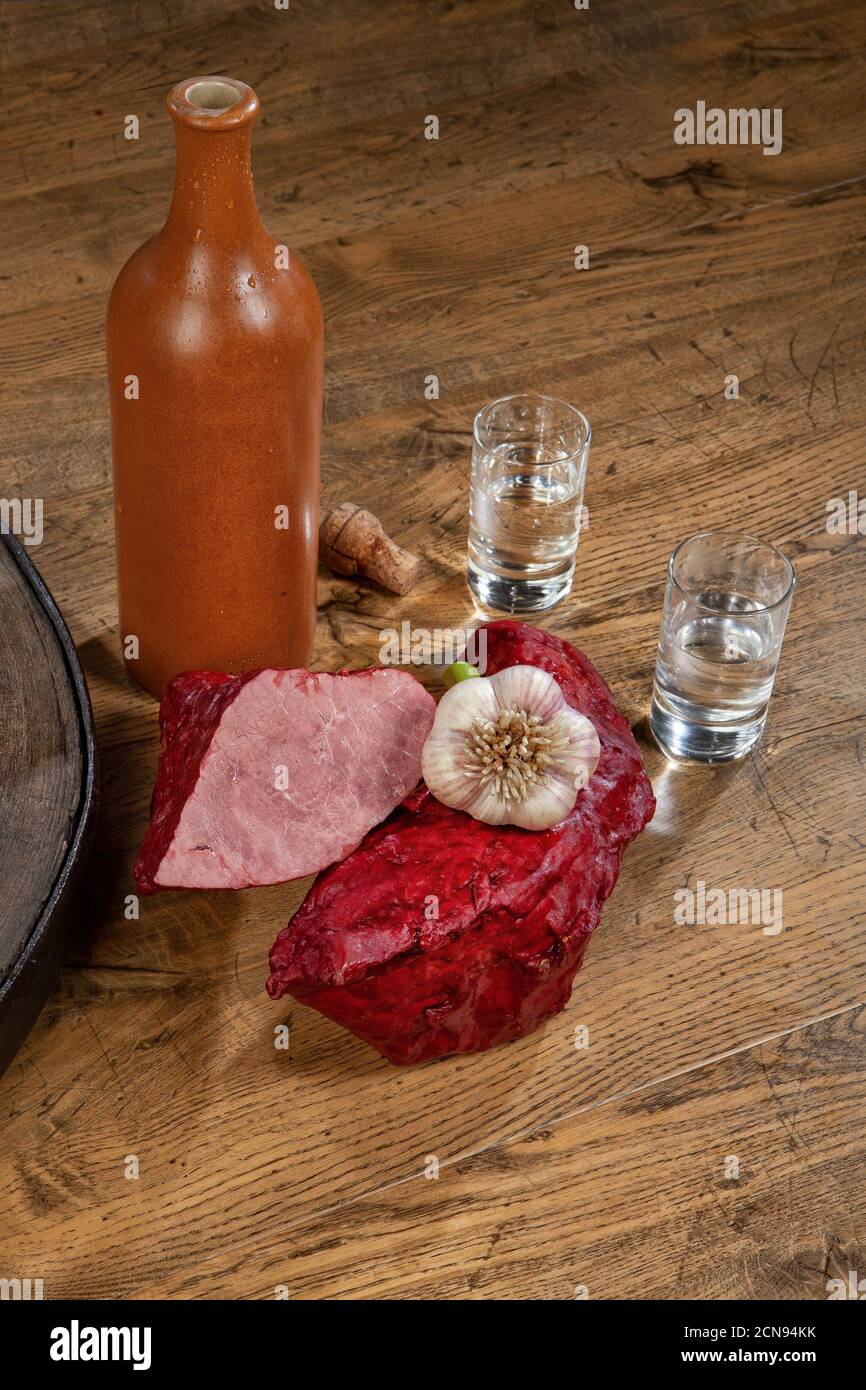 Ham And Vodka Stock Photo - Alamy