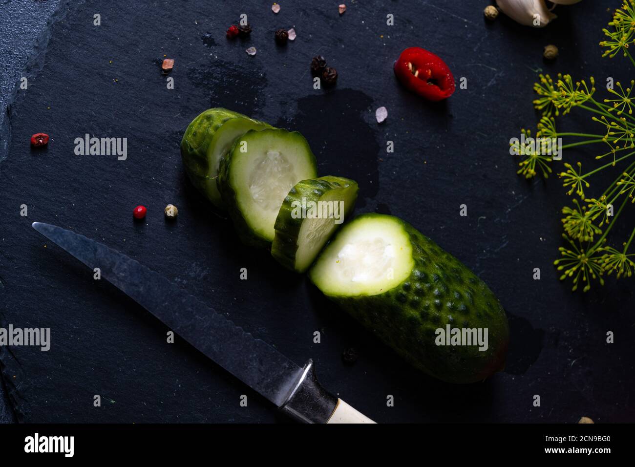 rustic fresh pickled cucumber (polish malosolne Stock Photo - Alamy