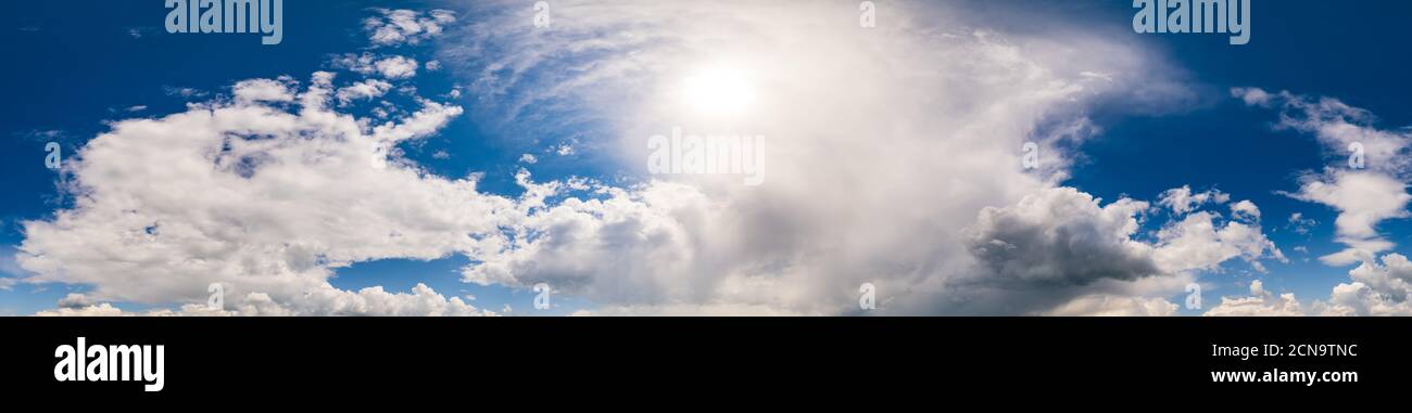 Blue sky high resolution panoramic background with clouds Stock Photo ...