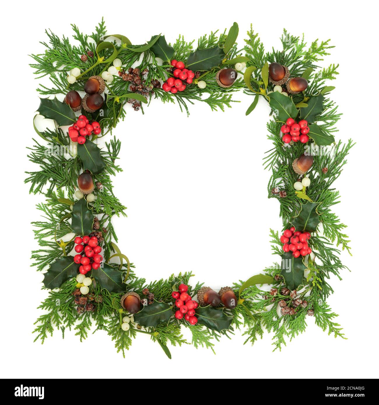 Mistletoe Border Christmas And Happy New Year Border/wreath/garland