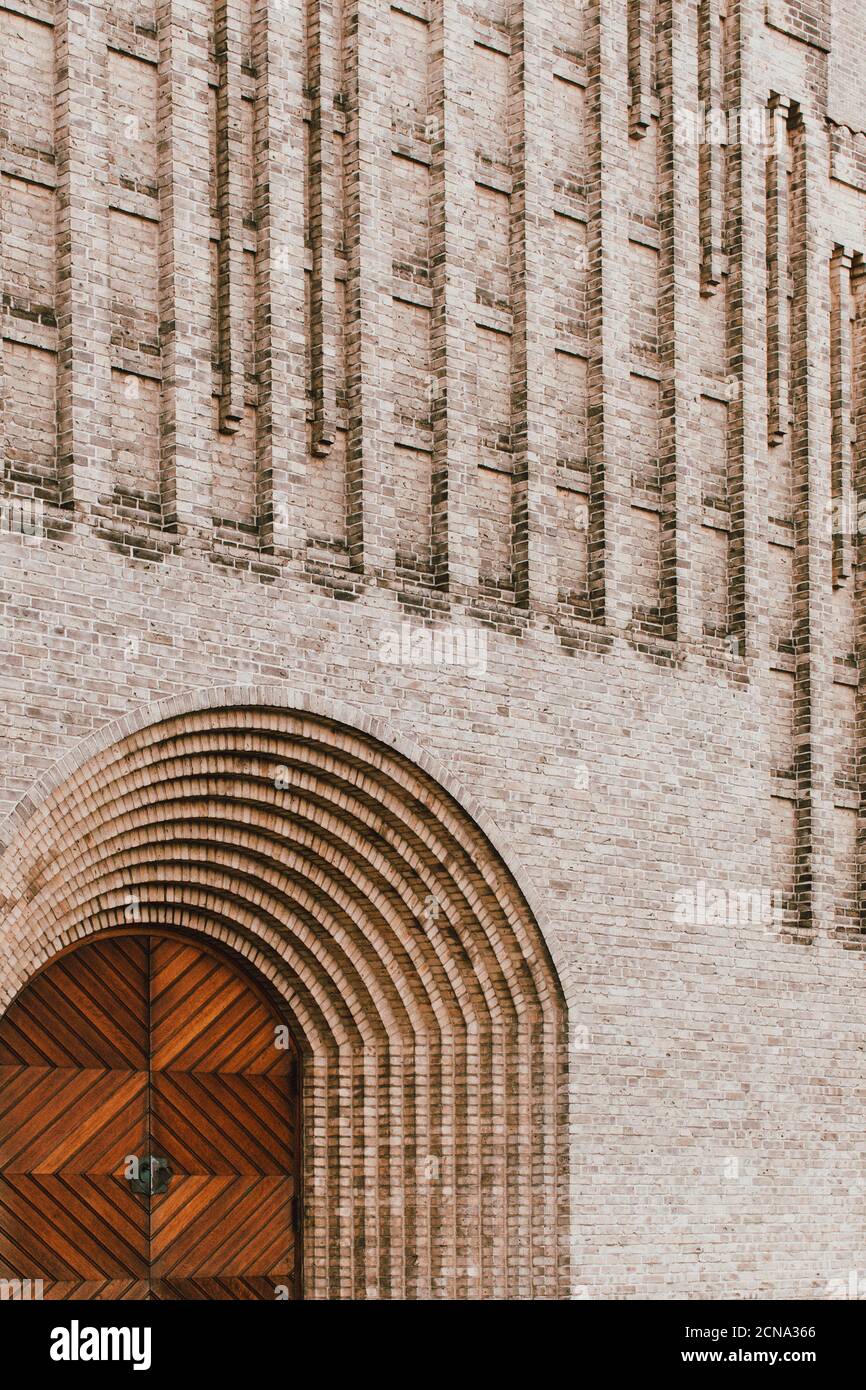 Brick facade of Grundtvigs Church, Copenhagen, Denmark Stock Photo - Alamy