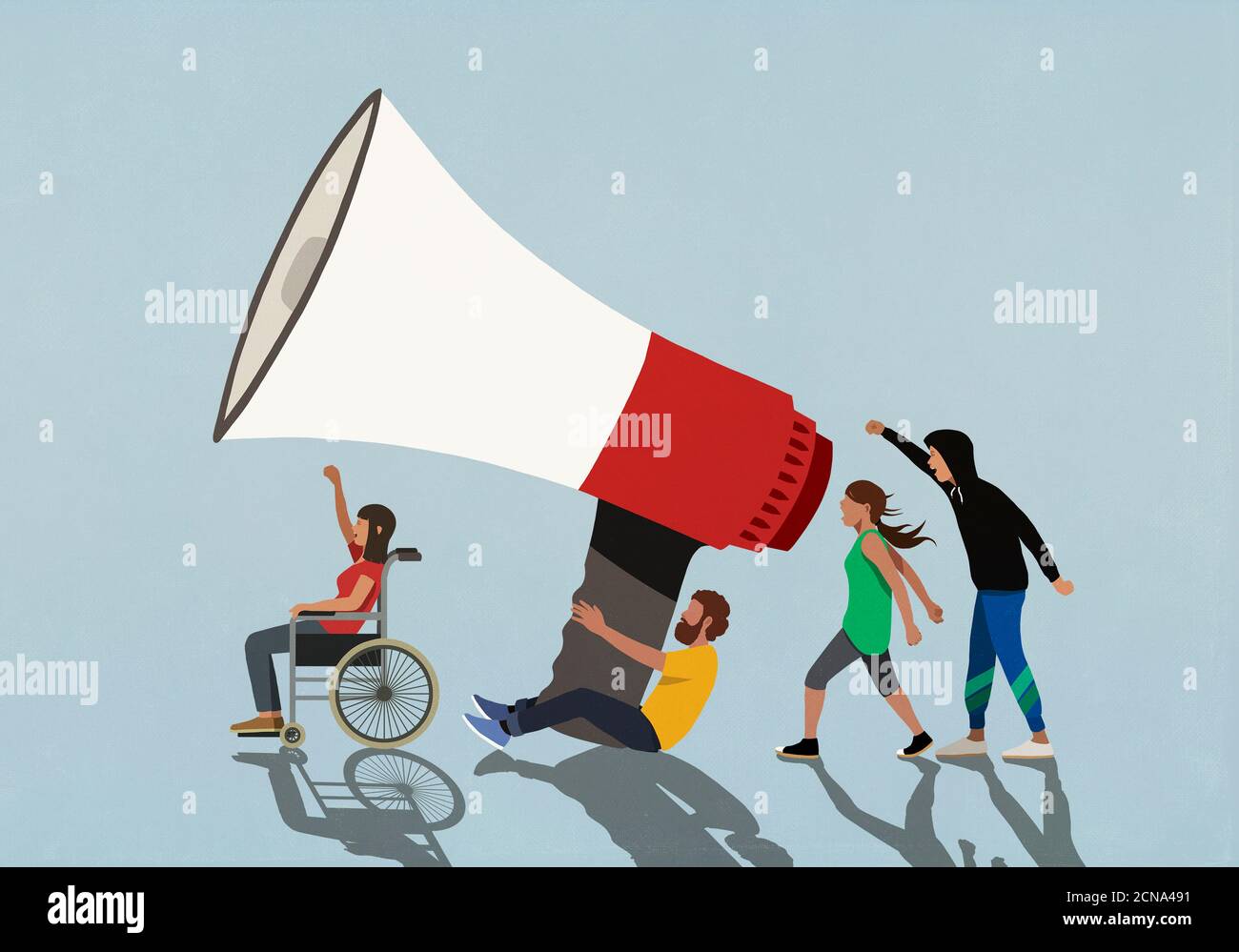 Protest megaphone girl hi-res stock photography and images - Alamy