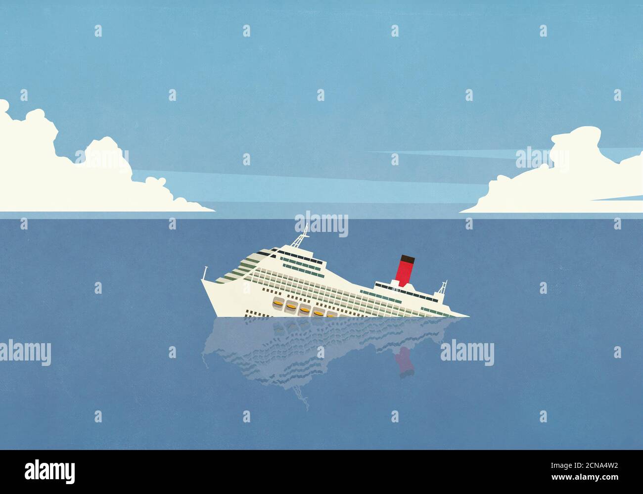 Cruise ship sinking in ocean Stock Photo - Alamy