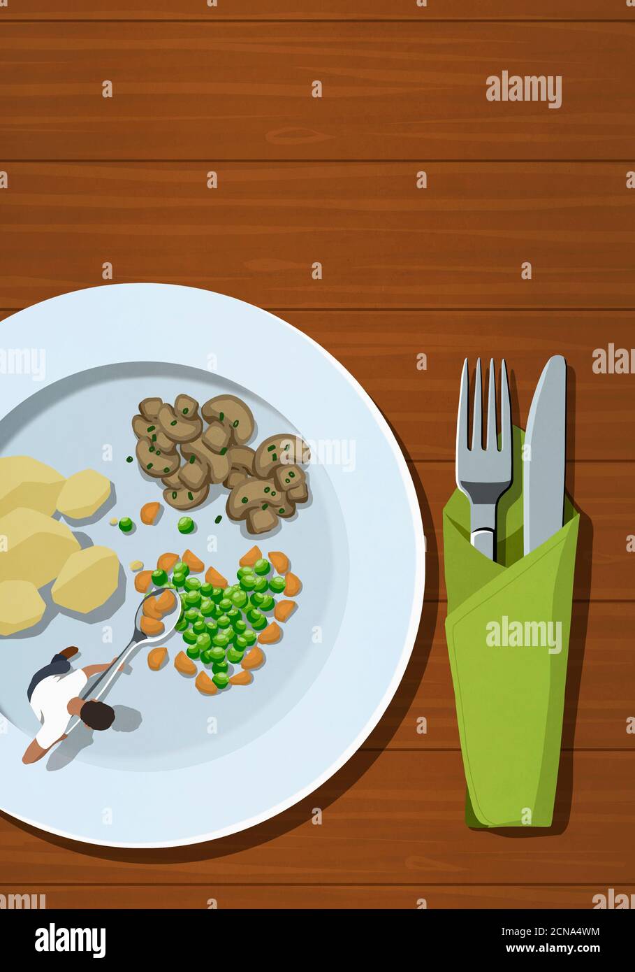 Spooning illustration hi-res stock photography and images - Alamy