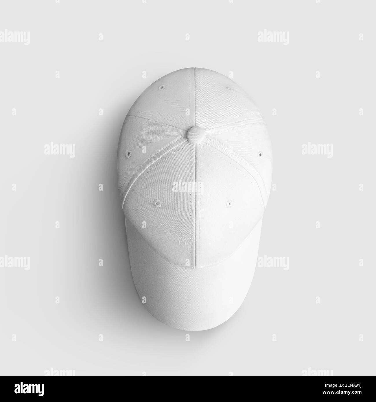 Blank fabric cap template with visor, top view, sun protection clothing ...
