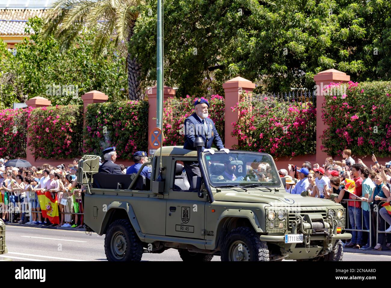 Seville, Spain - June 01, 2019: Veterans of the different corps of the ...