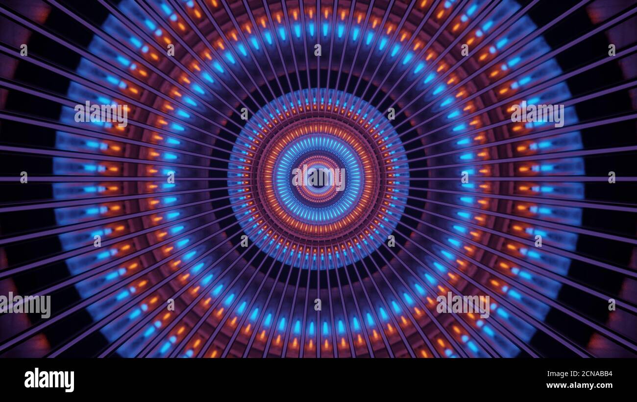 Alternating Colored Light Walkway 4k uhd 3d illustration background ...