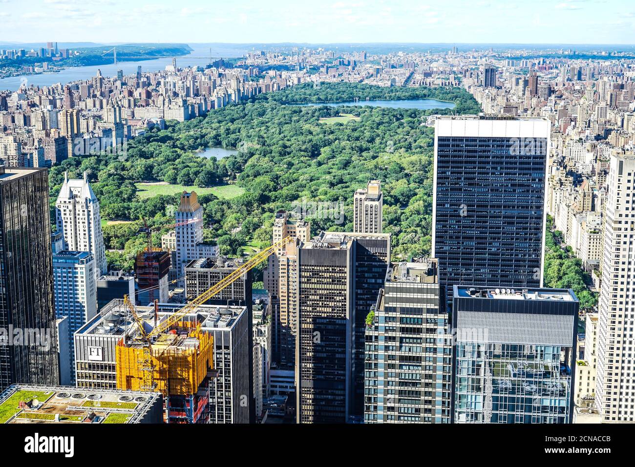 View from Rockefeller Center (Top of the Rock) Central Park Stock Photo ...