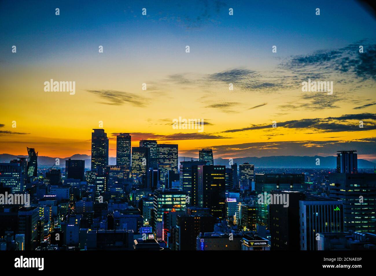 Sunset from the observatory of Nagoya TV Tower Stock Photo - Alamy