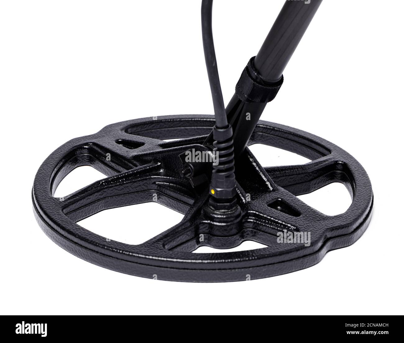 Black metal detector isolated on white background Stock Photo - Alamy