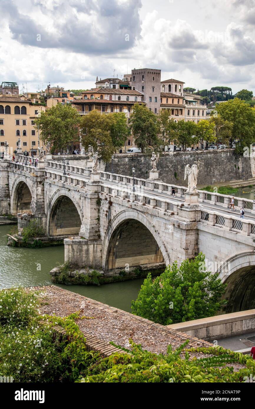 Rome pedestrian bridge hi-res stock photography and images - Alamy