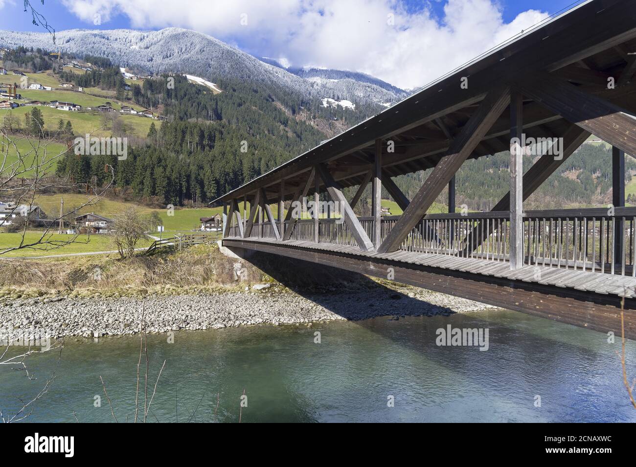 Wooden foot bridge Stock Photo - Alamy