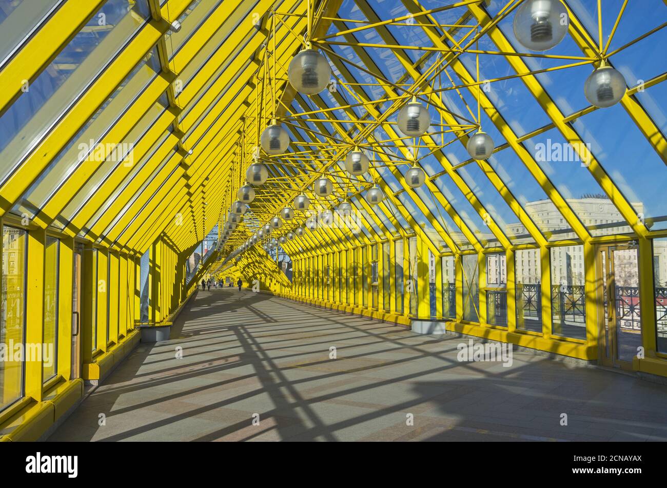 Inside a footbridge Stock Photo - Alamy