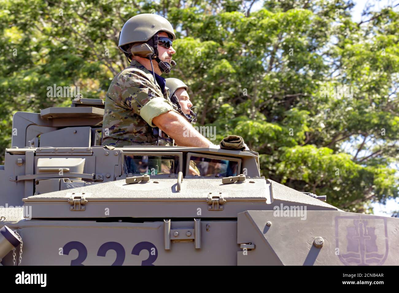 Seville, Spain - June 01, 2019: Mechanized Infantry Regiment of the ...