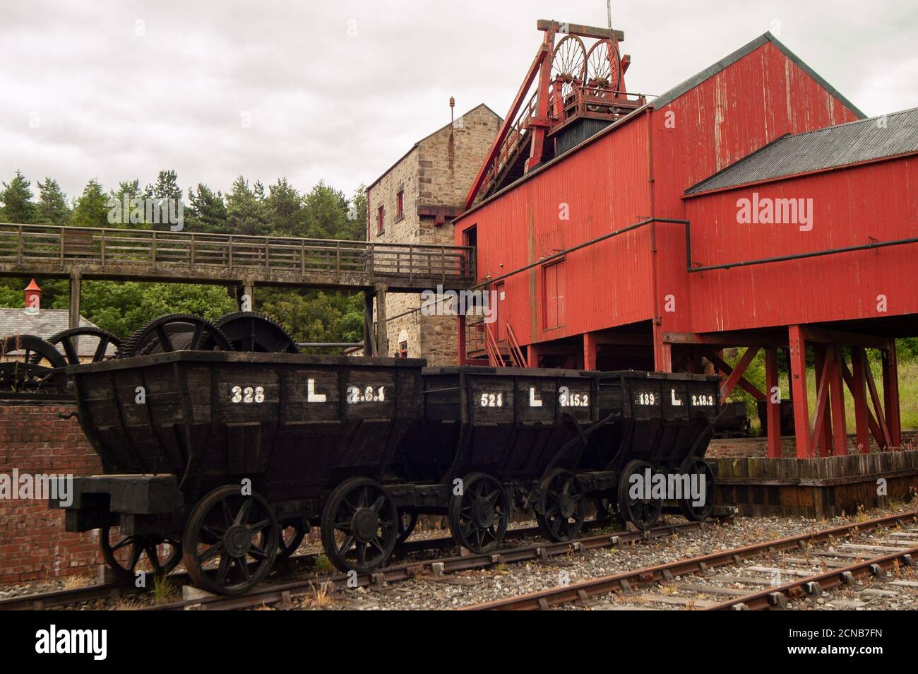 Coal Trucks at the Colliery. Beamish Museum, Durham, England Stock ...